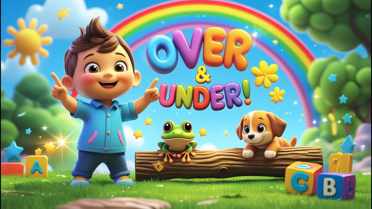 Over and Under | Learn Prepositions for Kids with 3D Cartoon Animation ...