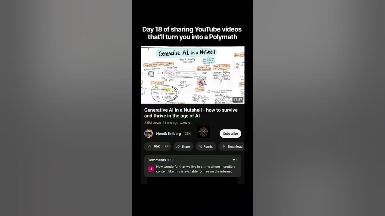 Day 18 of sharing YouTube video that'll turn you into a Polymath # ...