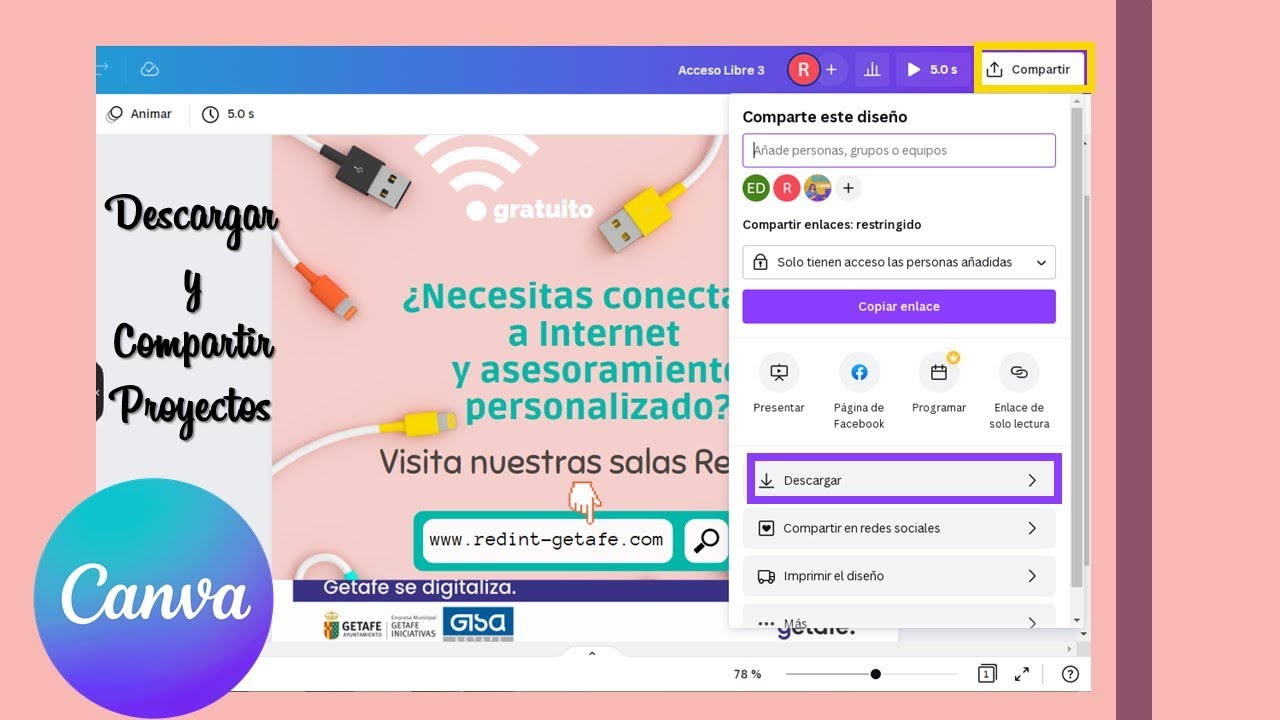 CANVA: COMPARTIR Y DESCARGAR NUESTROS DISEÑOS - YouTube