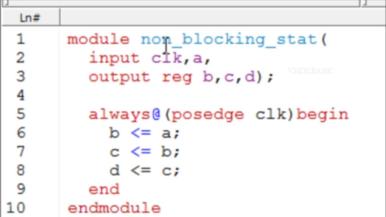 non blocking statement in VerilogHDL - YouTube