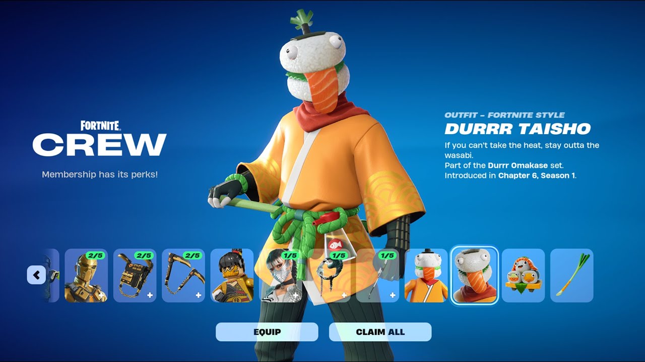 Fortnite January Crew Rewards | Durrr Taisho | Operator | Dali | Polus ...