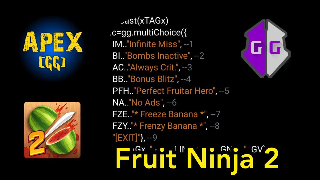 FRUIT NINJA 2 Enhanced Game Play by Lua Script in Game Guardian - YouTube