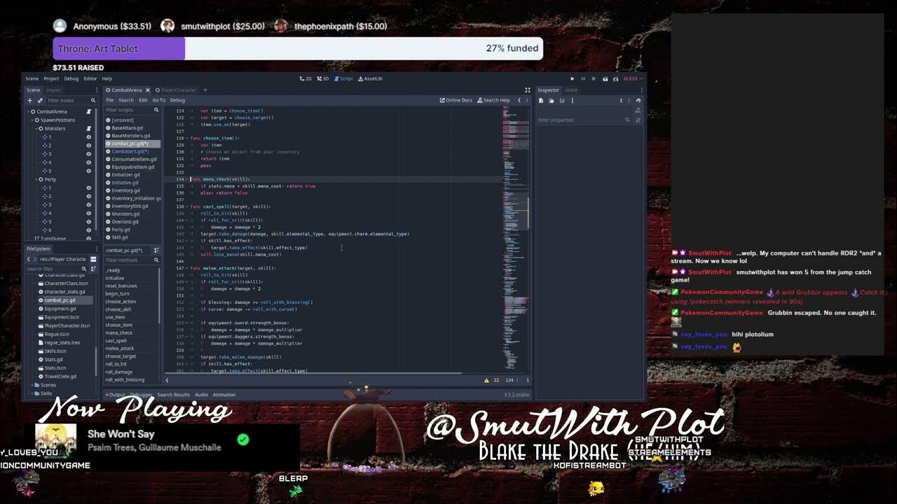 GameDev Stream - JRPG - Misc. Coding Modifications - YouTube