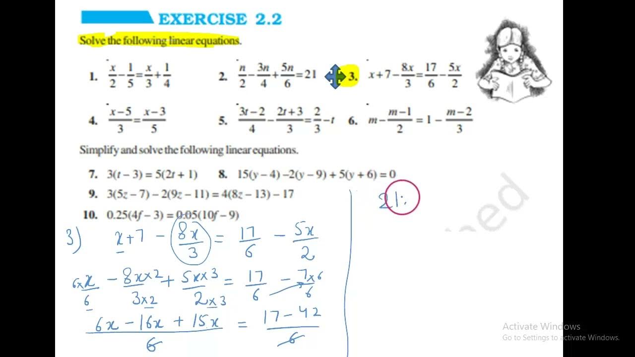 solve-the-following-linear-equations-x-7-8x-3-17-6-5x-2-youtube
