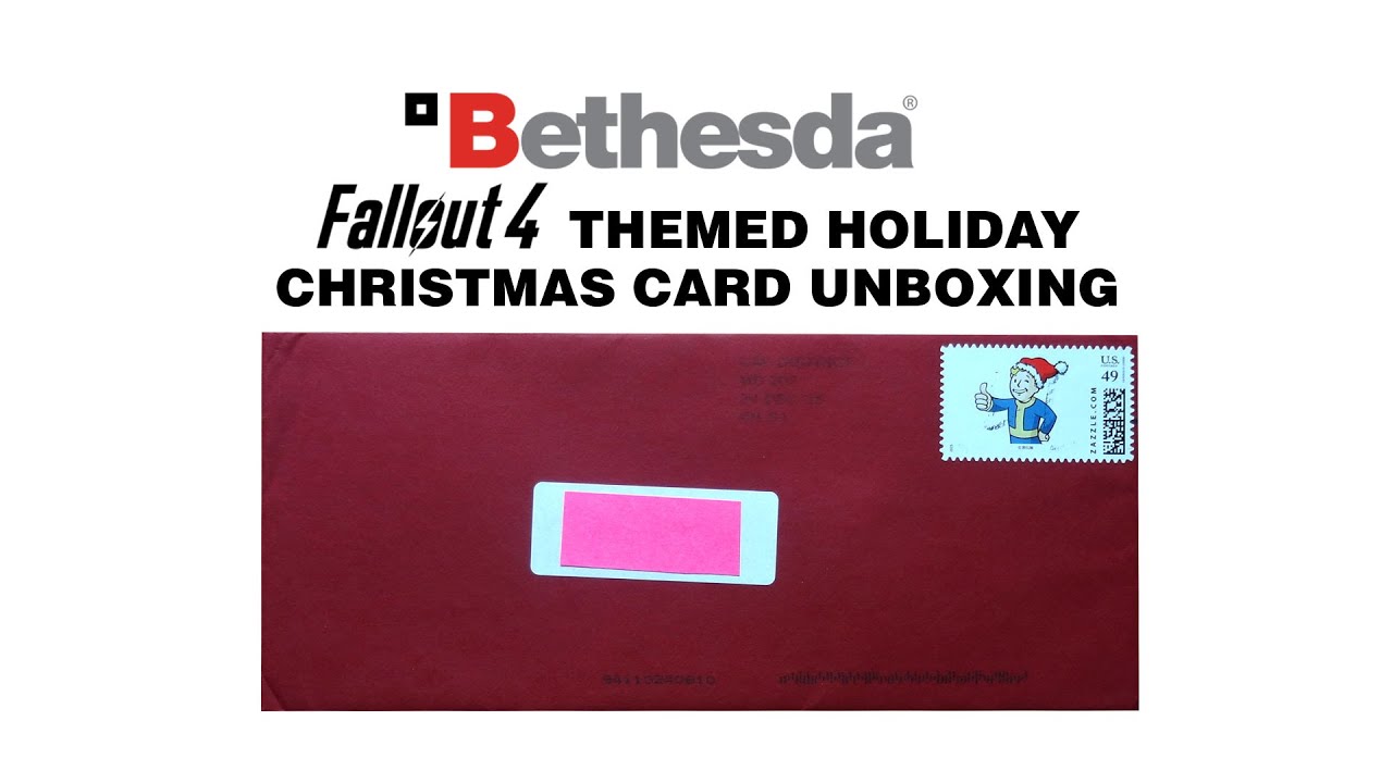 Fallout 4 Themed Holiday Christmas Card from Bethesda Unboxing & Review ...