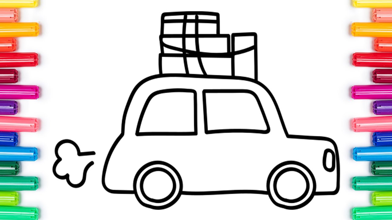 Easy Car Drawing — Drawing of a Car — Drawing and Coloring a Car - YouTube