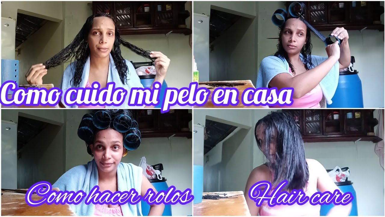 como cuido mi pelo en casa/ cómo hacer rolos dominicanos #haircare ...