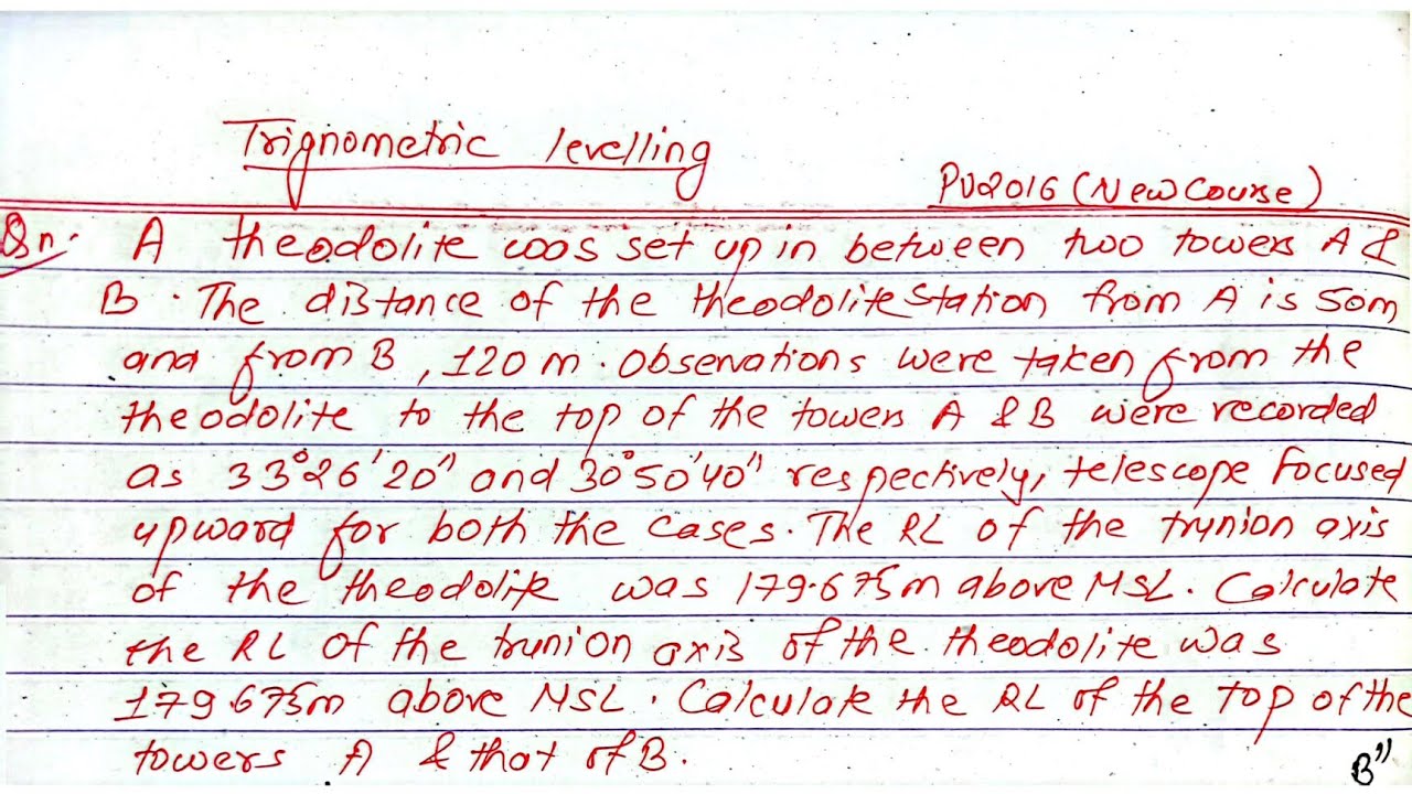Trigonometry levelling | Surveying | Prashant YT | BE Civil | Civil ...
