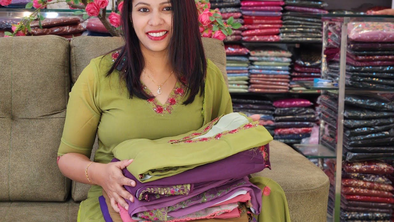 DIGITAL PRINT & HANDWORK SALWAR MATERIAL - YouTube