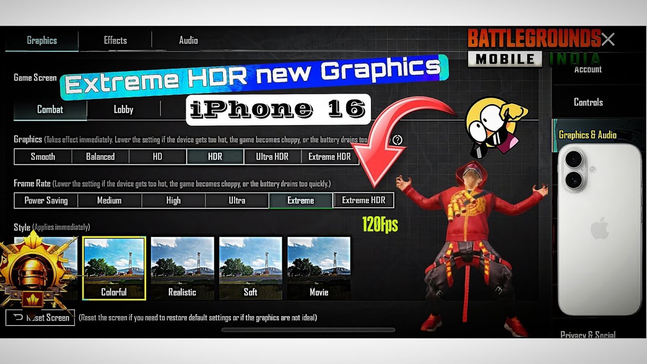 iPhone 16 BGMI Graphics Test | BGMI Gameplay in iPhone 16 120fps🔥# ...