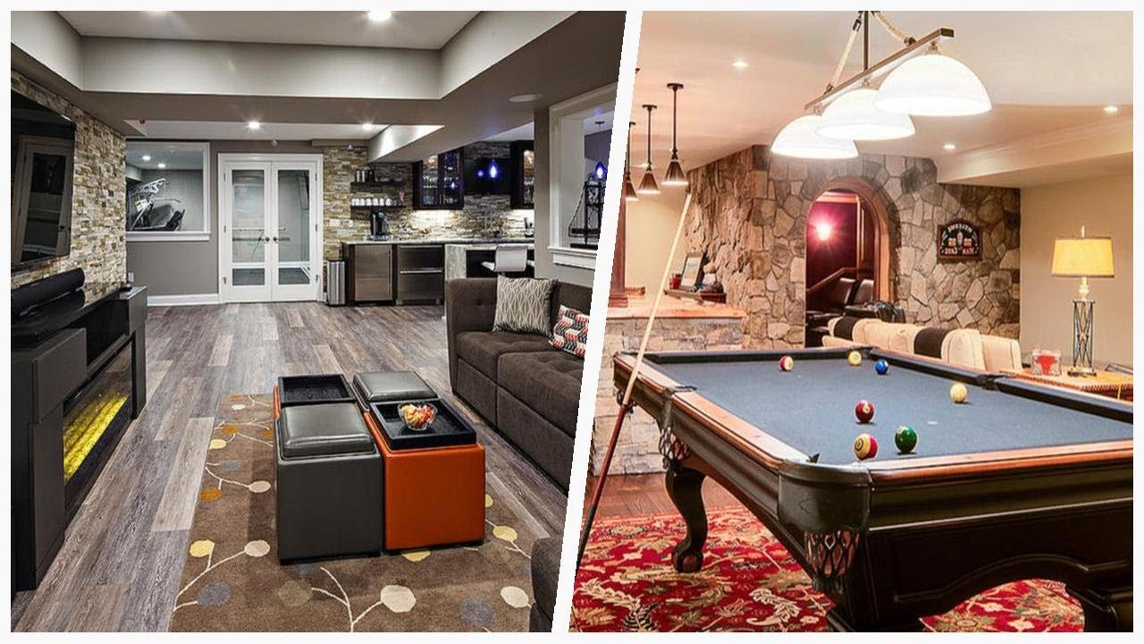 75 Dark Wood Floor And Porcelain Tile Basement Design Ideas You'll Love ...