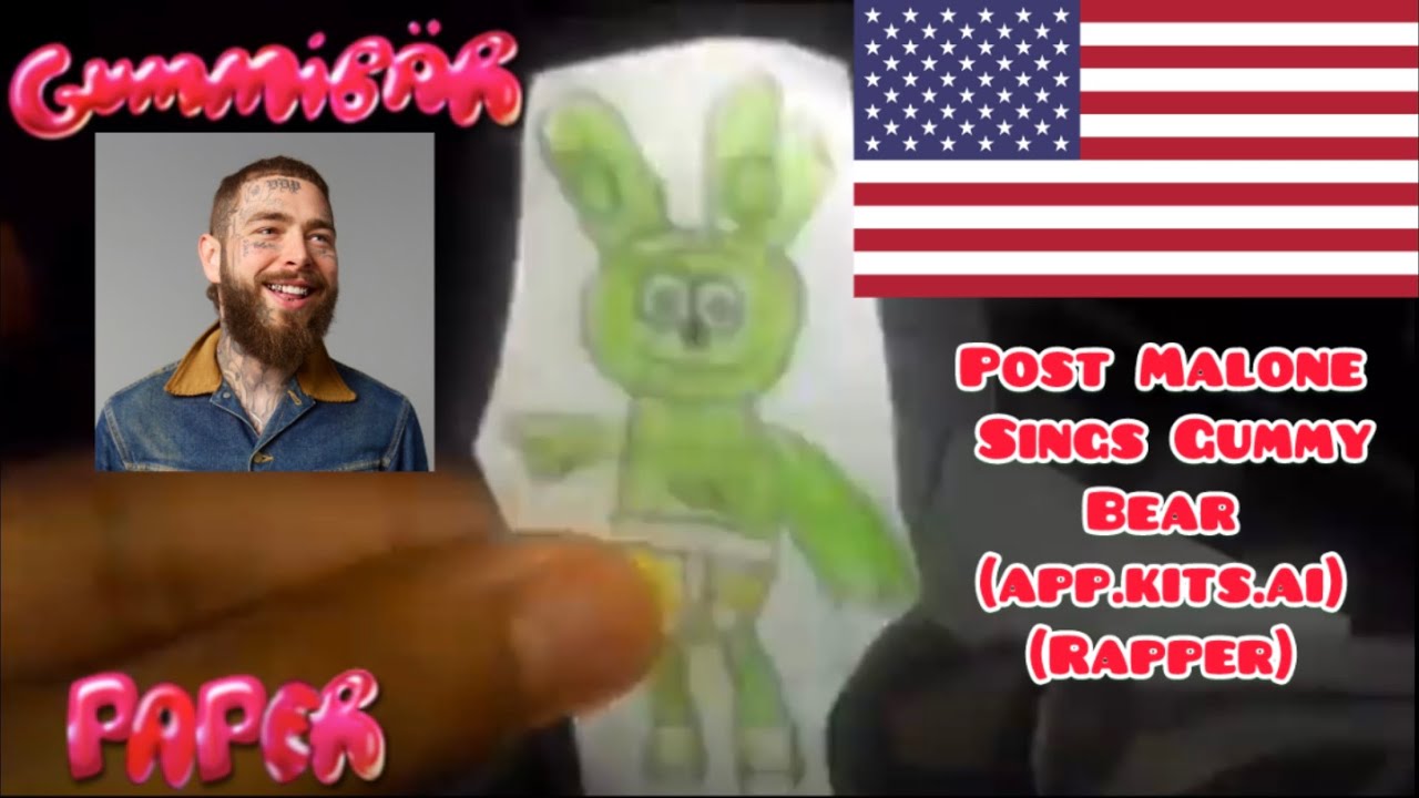 The Gummy Bear Long English Post Malone (Rapper) Sings Gummy Bear 🇺🇸 ...