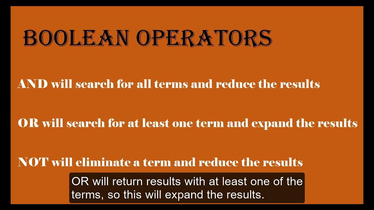 Boolean operators - YouTube