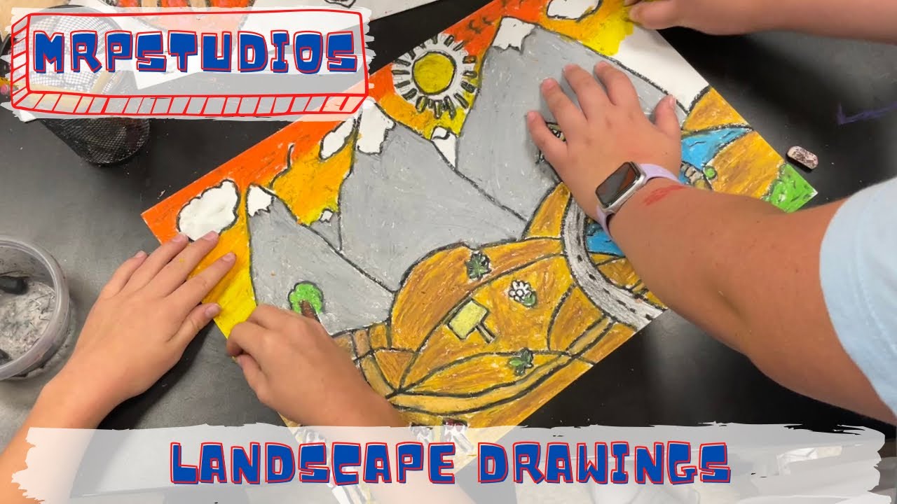Art Lessons For Kids: Patterned Landscape Drawings - YouTube