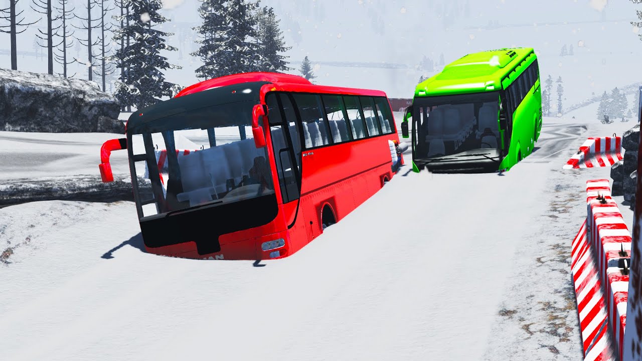 Cars vs Snow Pit #4 - BeamNG.drive - YouTube