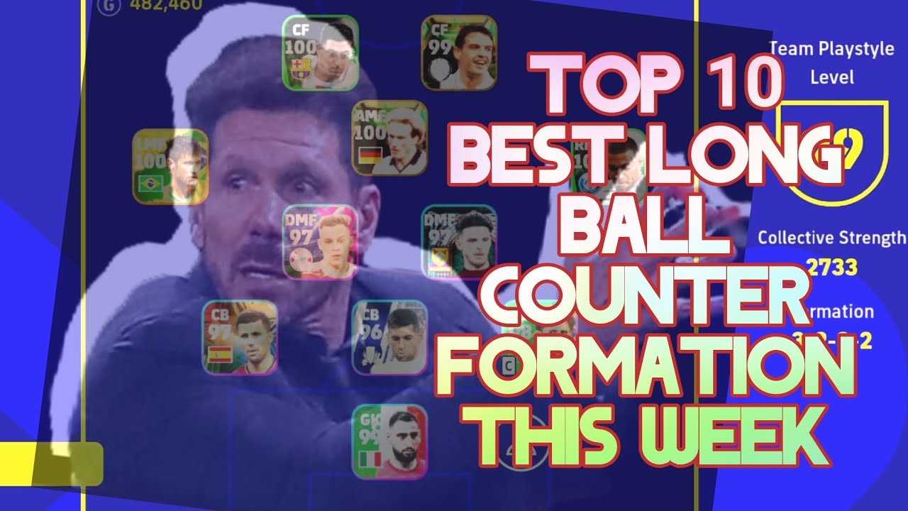 Top 10 Best Long Ball Counter Formation in efootball mobile this week ...