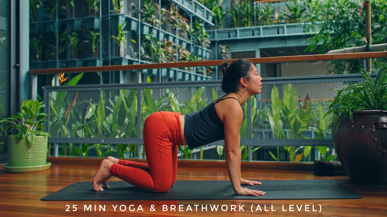 25 min Yoga & Breathwork for mind & body (All Level) I Bangkok - YouTube
