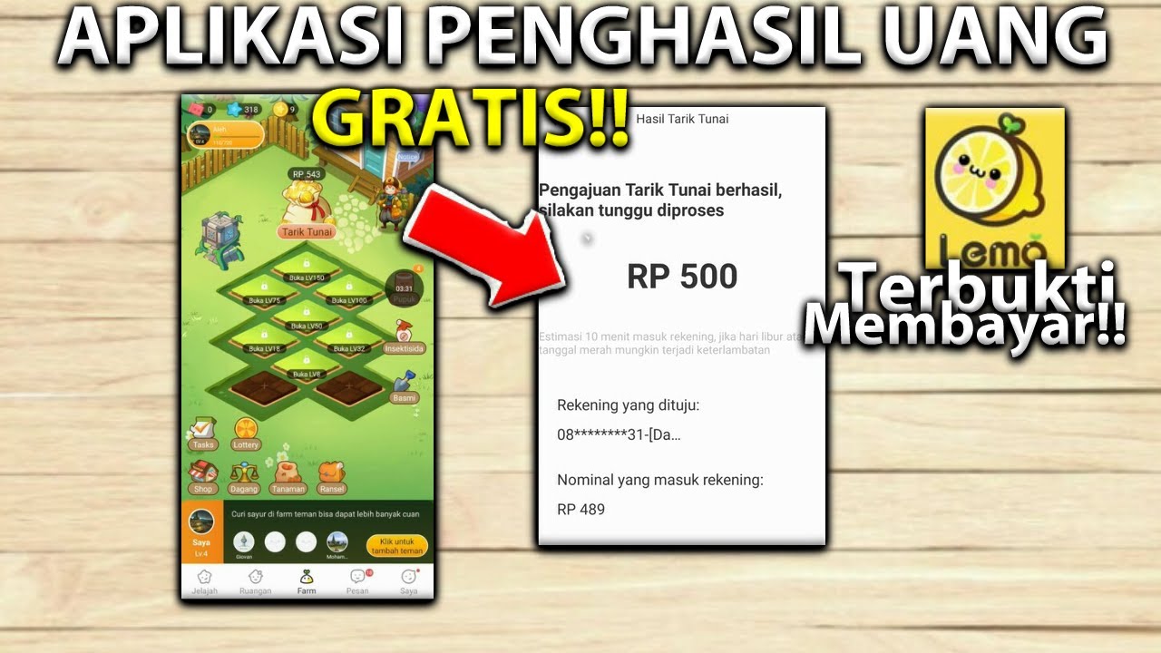 CARA MENDAPATKAN UANG GRATIS DARI APLIKASI LEMO - YouTube