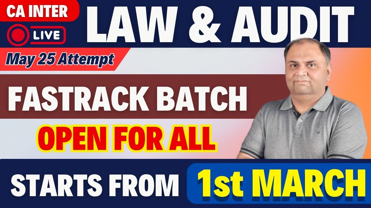 Important Announcement-CA Inter-Law & Audit- Fast Track-Open for All ...