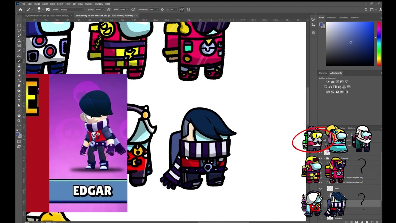 among us x brawl stars pt 4/4 | Colette, Edgar, Barley, Piper, Byron ...