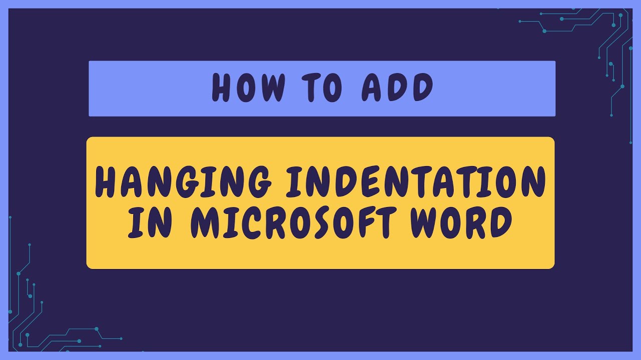 HOW TO ADD HANGING INDENTATION IN MICROSOFT WORD | HOW TO MICROSOFT ...