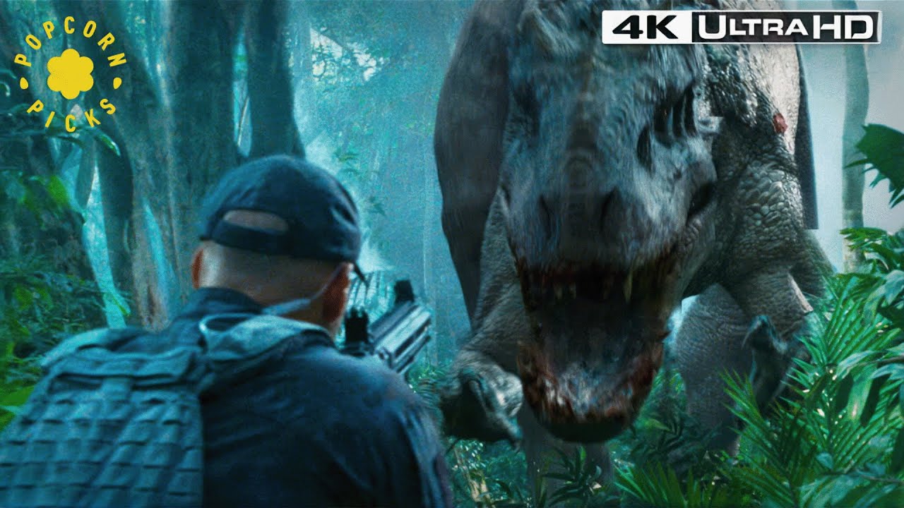 Indominus Rex vs The Soldiers (Camouflage) | Jurassic World 4k HDR ...