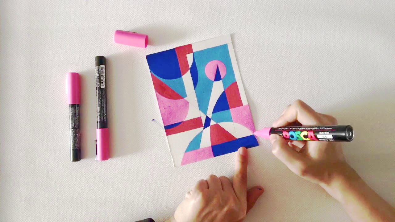 Geometric Shapes Patterns Painting With Posca Markers, Graphic Design ...