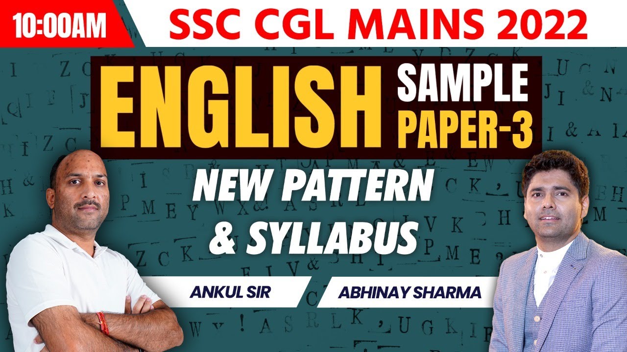 SSC CGL Mains 2022 | NEW PATTERN & SYLLABUS SAMPLE PAPER-3 | English ...