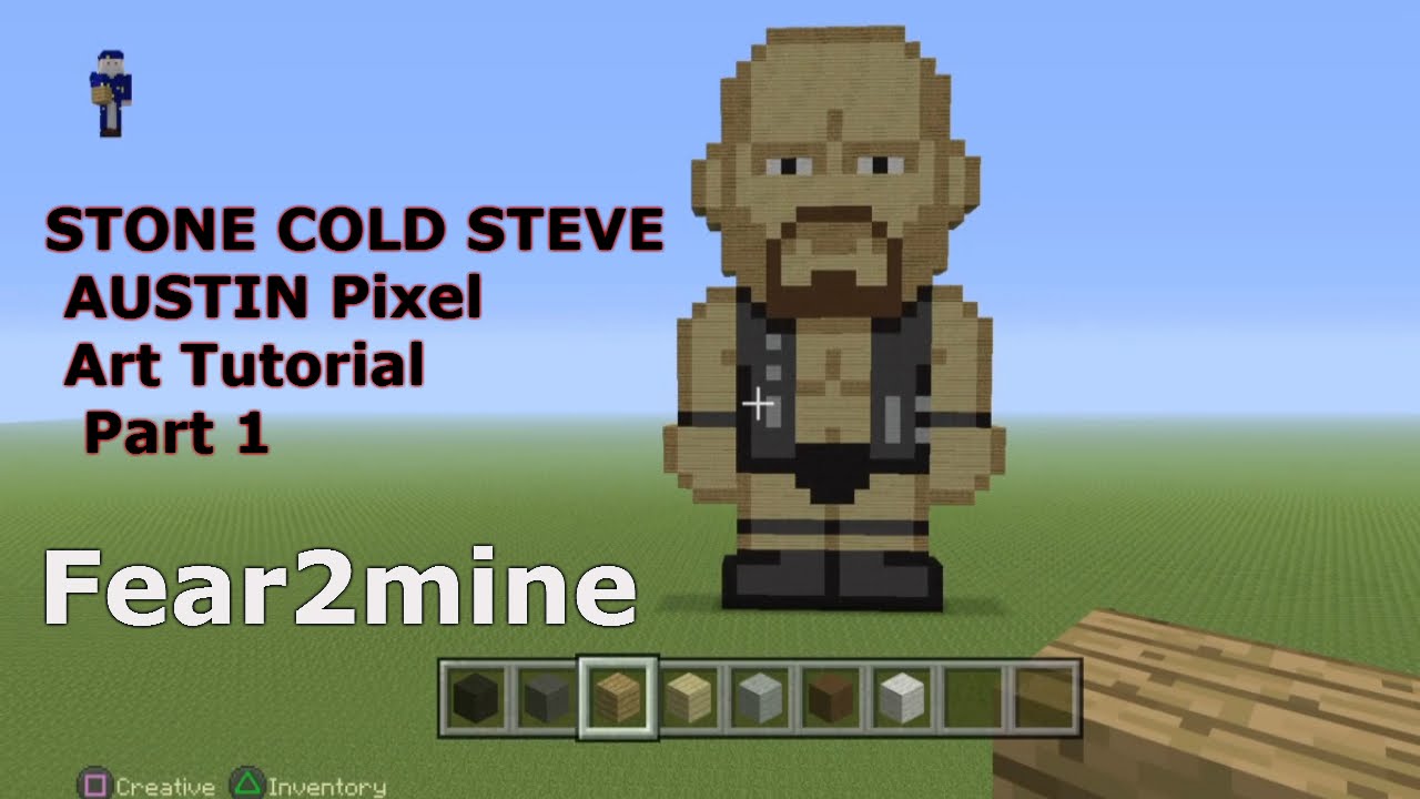 Minecraft Pixel Art Tutorial - WWE STONE COLD STEVE AUSTIN part 1 - YouTube