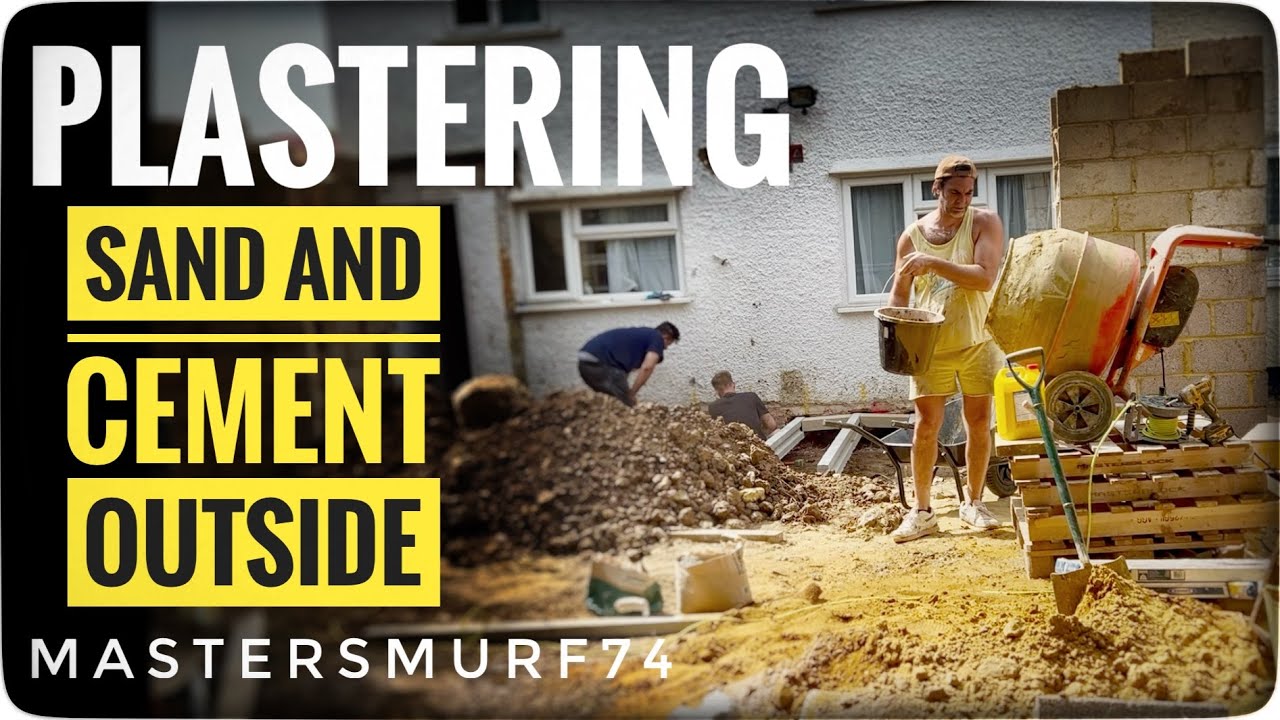 PLASTERING sand and cement outside. Hot conditions DIY how to plaster ...