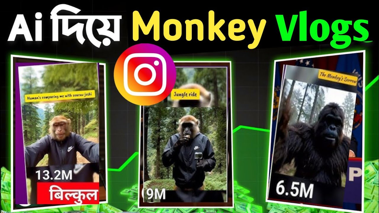 Viral Monkey Vlogs 🌚 || How to make Monkey Vlogs || instagram Trend ...