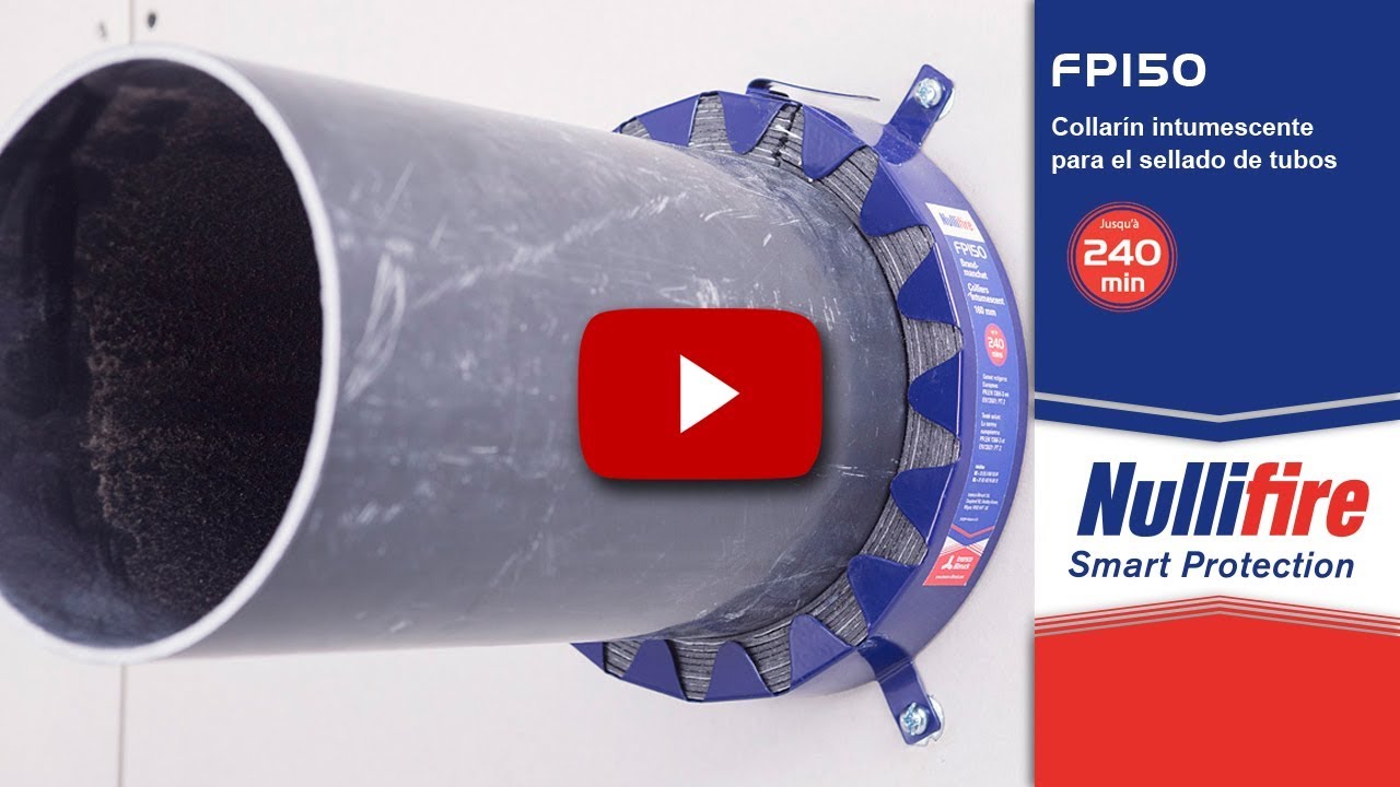 Collarín intumescente contra incendios Nullifire FP150 - YouTube