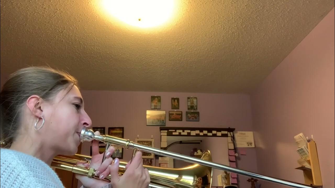 Trombone - 2 octave F major scale - YouTube