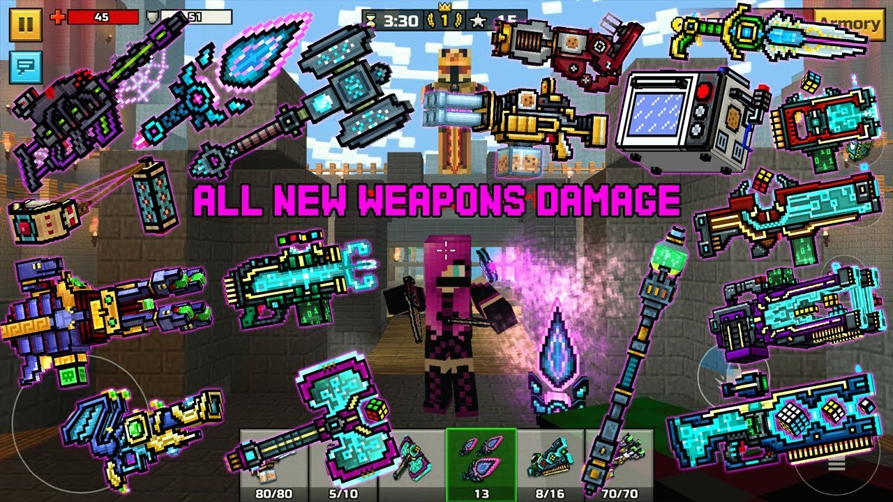 Pixel Gun 3D - All New Weapons Damage + Reloading Animation (16.0 ...