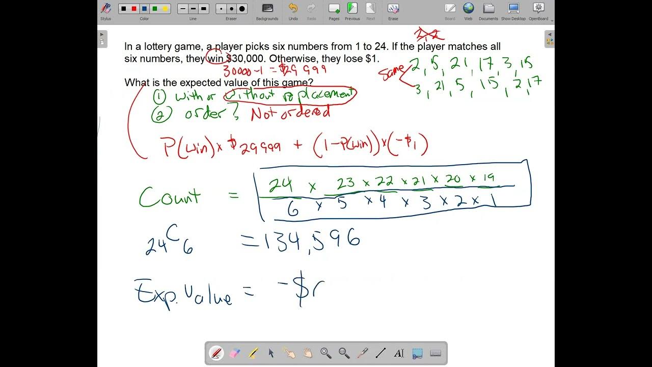 MTH212 Lottery Expected Value - YouTube
