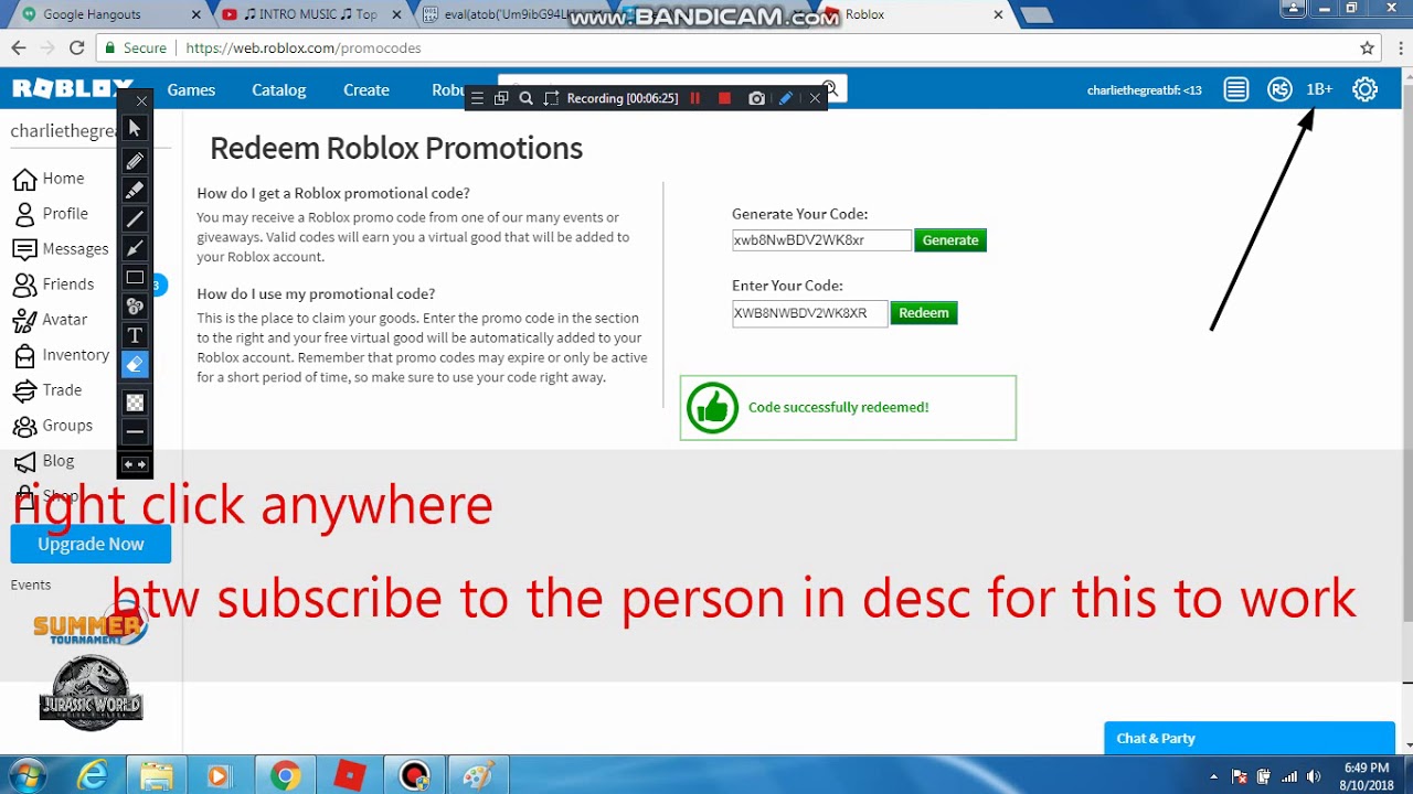 OMG FREE ROBUX - PC - YouTube