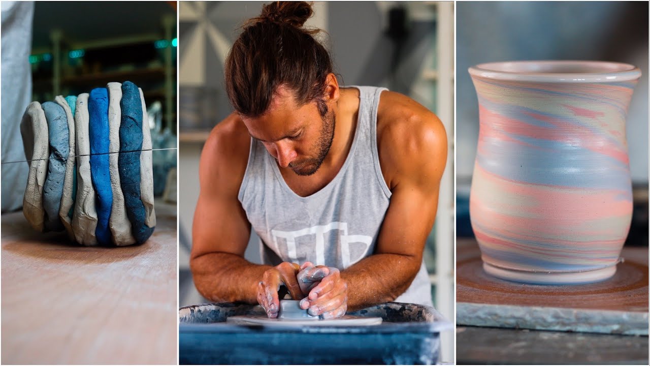 Marbling Colored Clay - ASMR Edition - YouTube