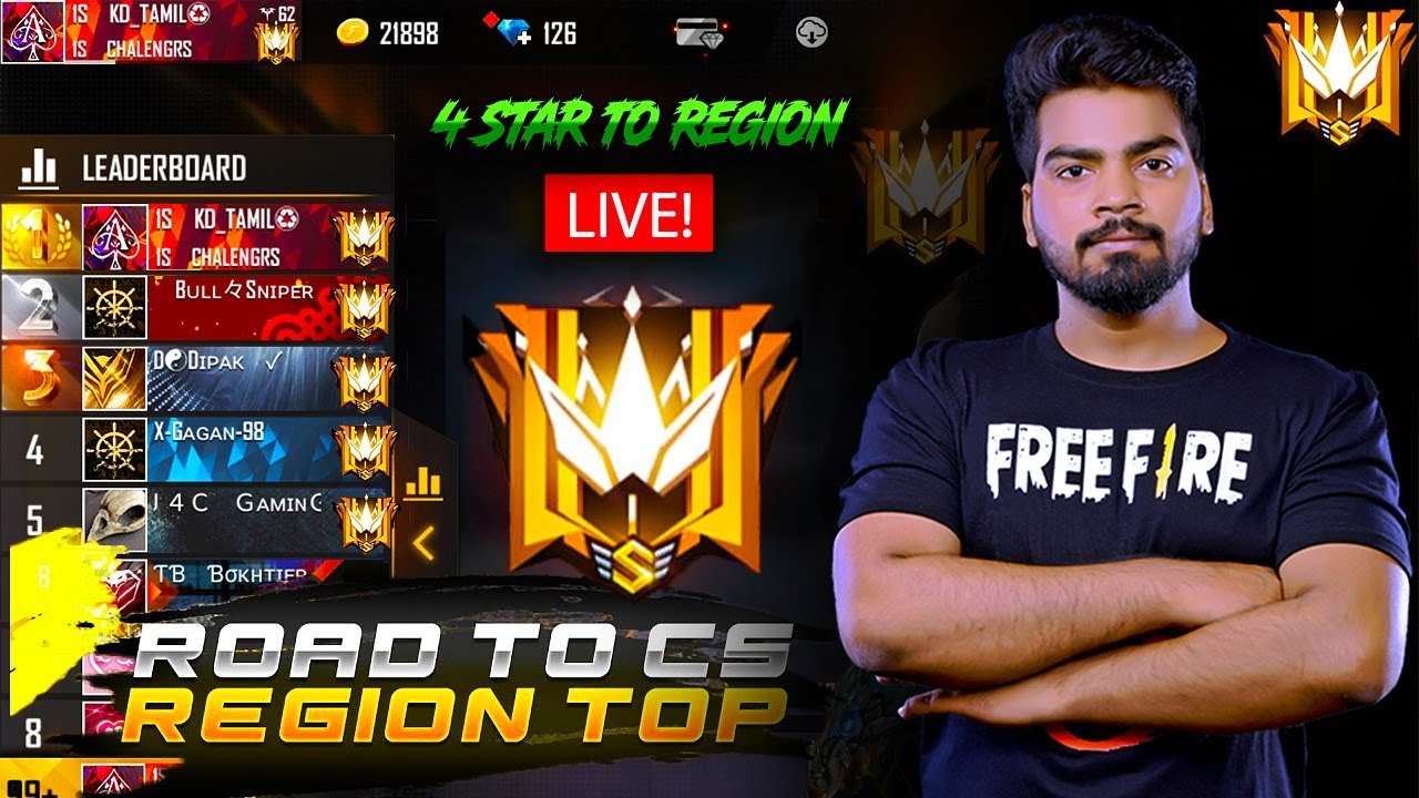 FF REGION TOP GRANDMASTER IN 4 STARS |WATCH 30M TO WIN DIAMONDS AND ...