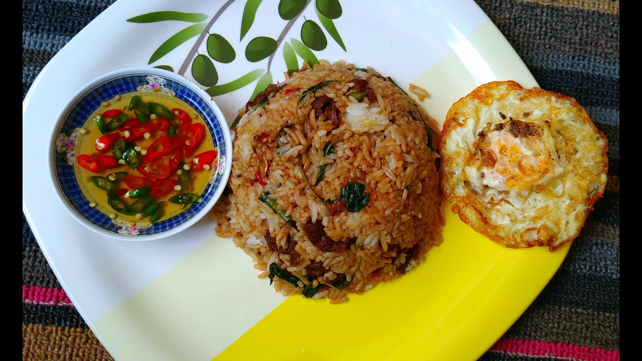 Thai Beef Fried Rice (Pad kaprow nuua) ll Holy Basil & Chilli Spicy ll ...