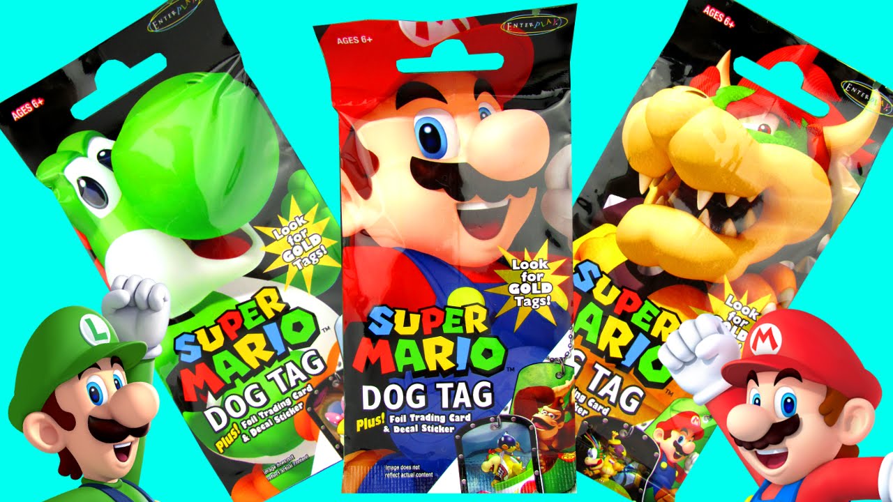 SURPRISE SUPER MARIO TOYS 3D Blind Bags Dog Tags Donkey Kong vs Luigi ...