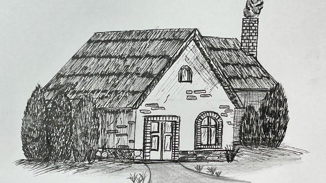 Learn to Draw a Beautiful Small House | Easy Art - YouTube