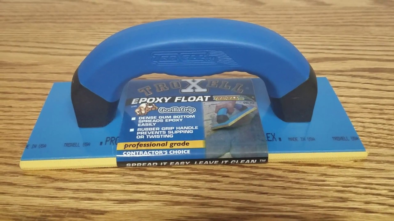 Troxell 4" x 9" Pure Gum Rubber Epoxy Grout Float - YouTube