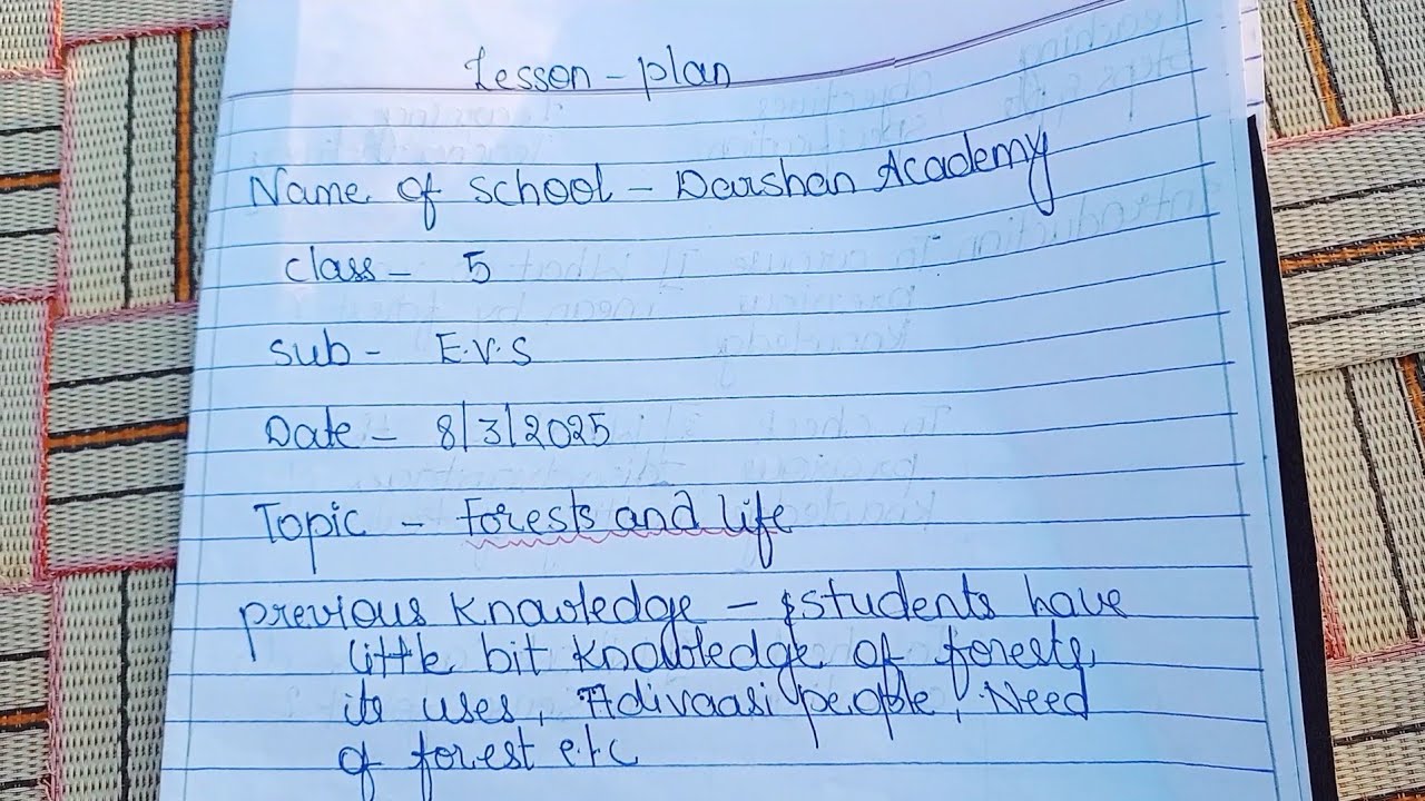 Evs lesson plan/ science lesson plan/ how to make lesson plan/ forest ...