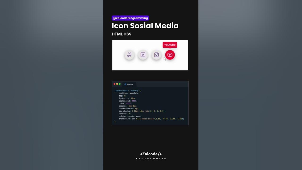Button Icon Sosial Media Html Css Zaicode Loading Sosialmedia Icon Hover Button Shorts