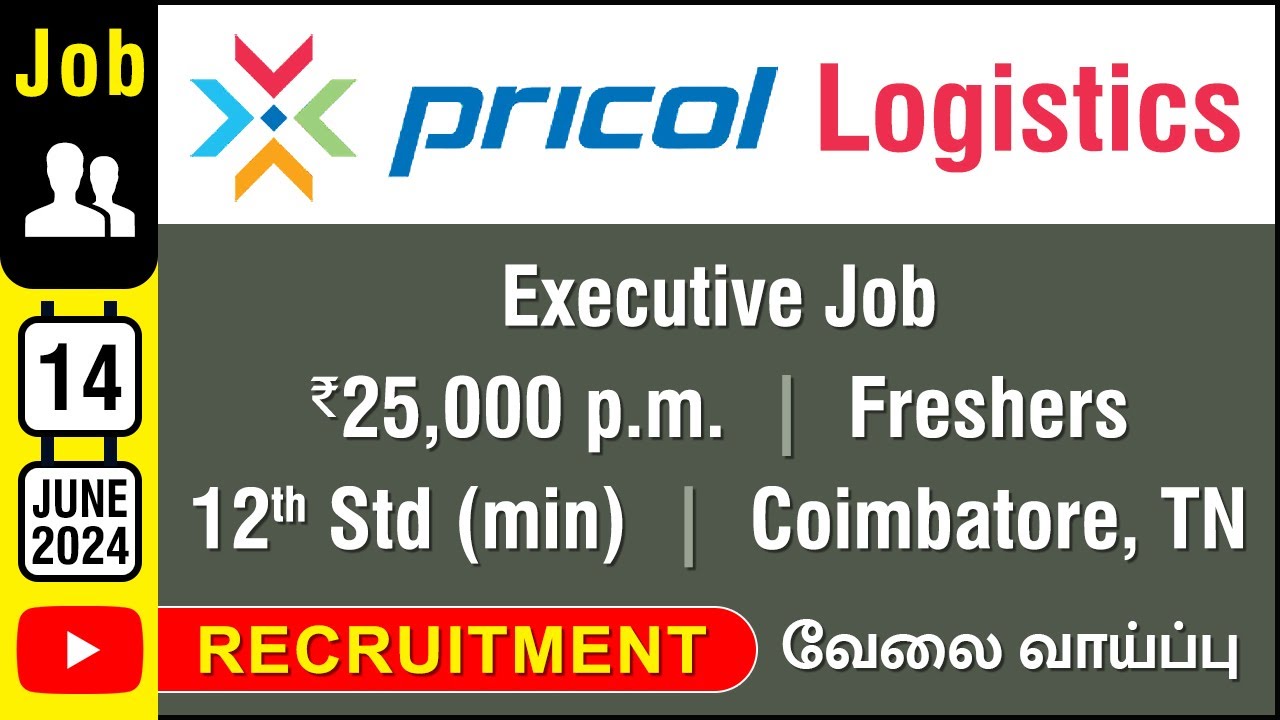 JOB | Pricol Logistics Pvt Ltd | Recruitment JUNE 14 2024 | Careers ...