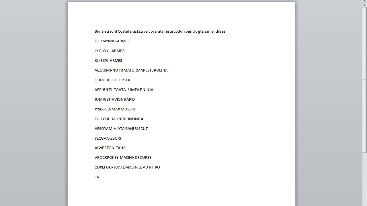 Coduri GTA San Andreas - YouTube