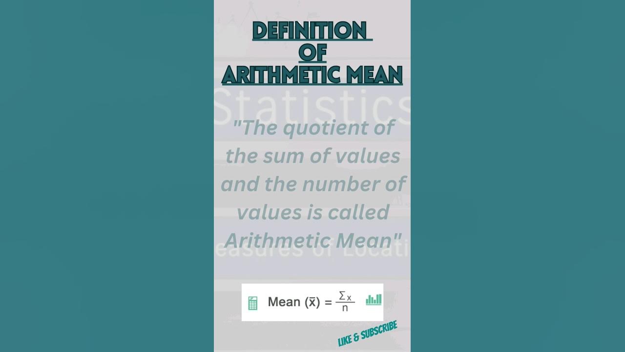 Definition Arithmetic Mean #viral - YouTube