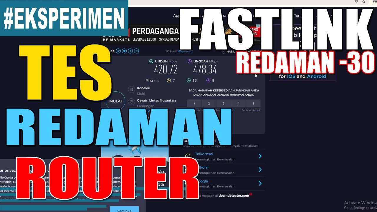 Tes Redaman Router ONU XPON FASTLINK DKB-180 Redaman -30 - YouTube