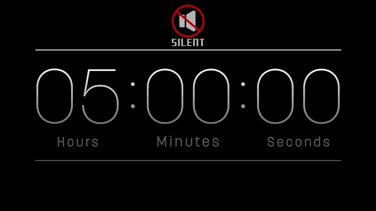 SILENT - 5 Hour Countdown Timer with Chapters - Badge - Silver - YouTube