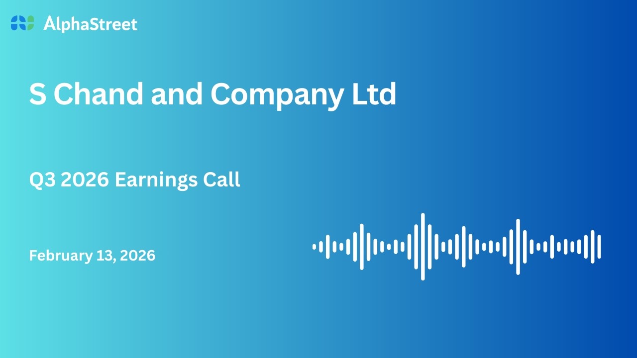 S Chand and Company Ltd Q3 FY2025-26 Earnings Conference Call - YouTube